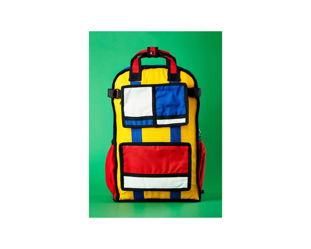Pieter Canvas Travel Backpack Inspired by Piet Mondrian's Colorblock ...
