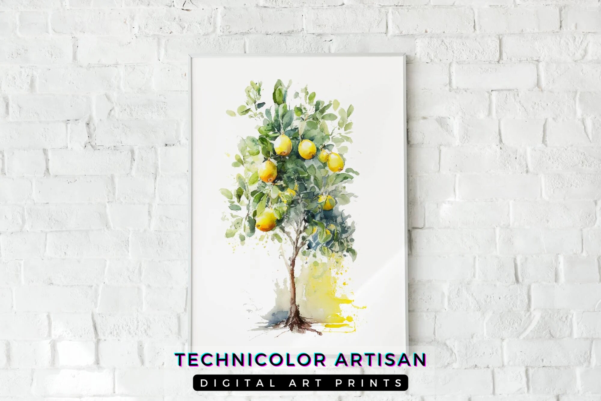 Luscious Lemon Tree Art Print Watercolor Fruit Tree Painting Botanical ...