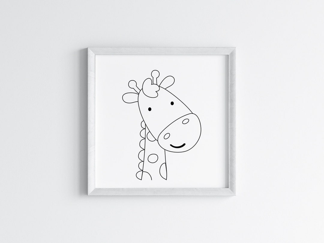 Giraffe Printable Nursery Wall Art Giraffe Nursery Print Black and ...