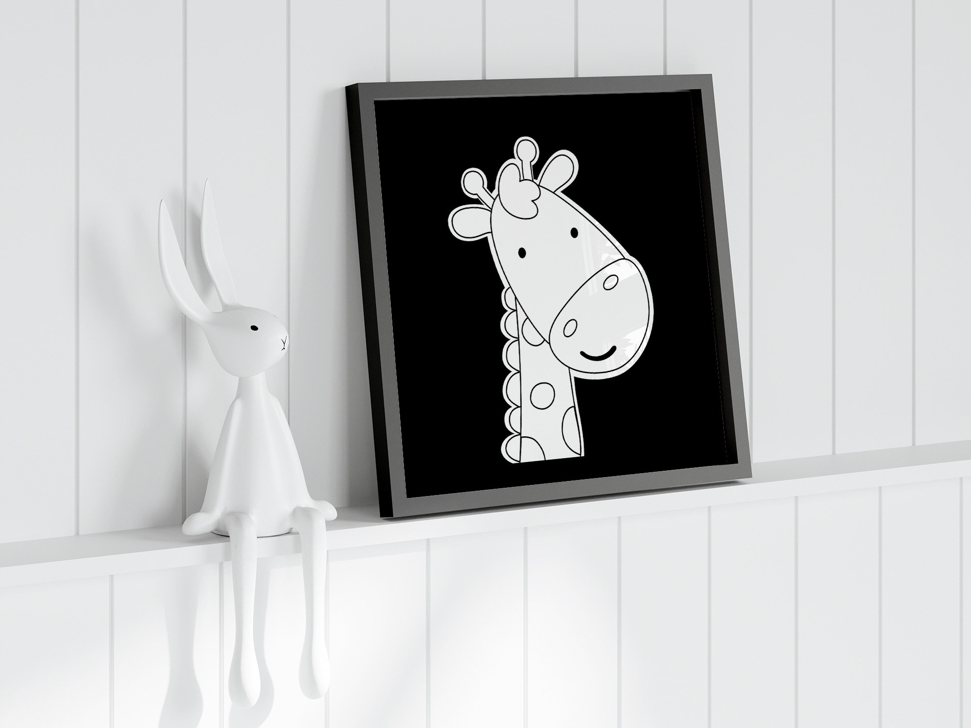 Giraffe Printable Nursery Wall Art Giraffe Nursery Print Black and ...