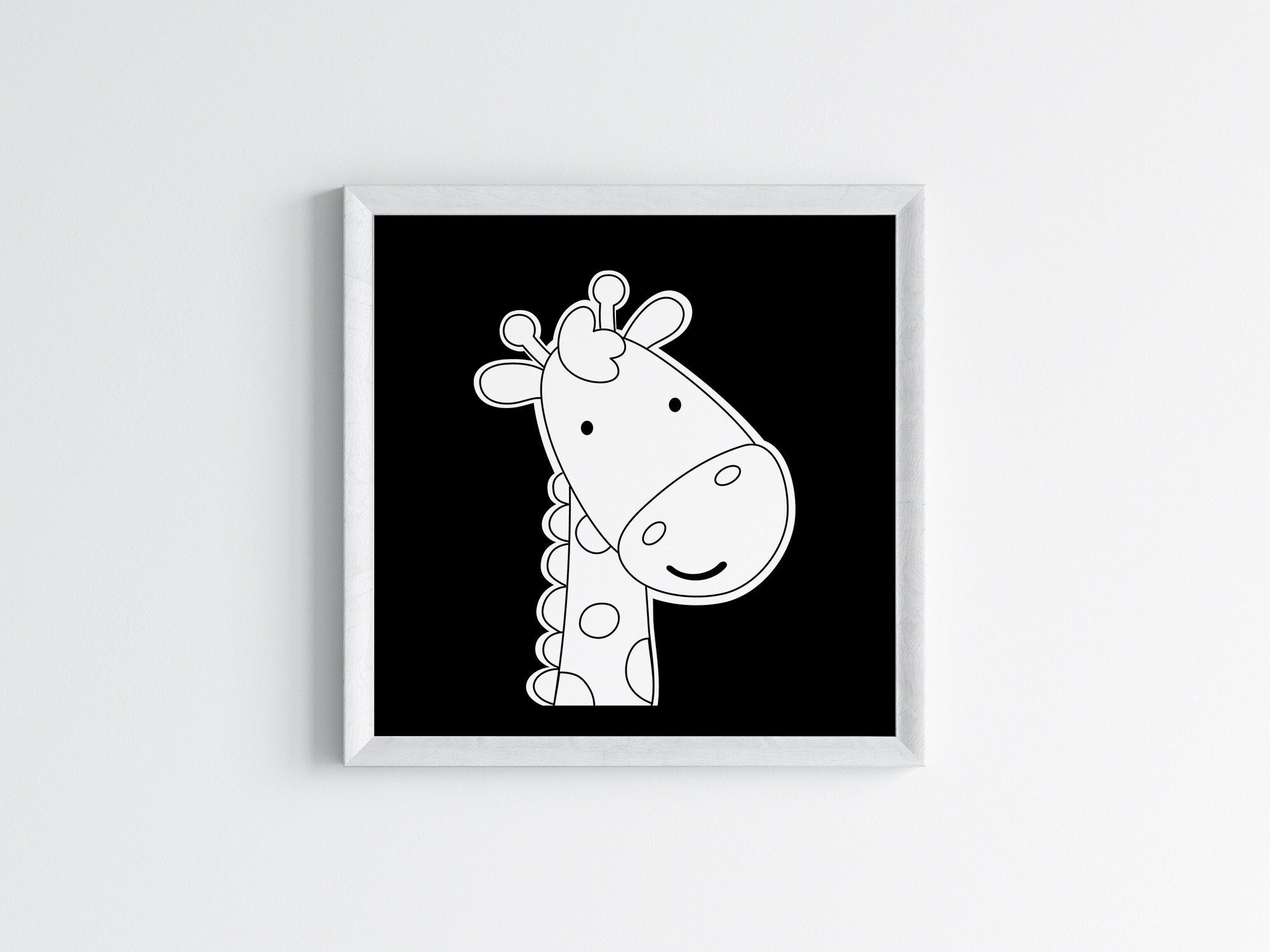 Giraffe Printable Nursery Wall Art Giraffe Nursery Print Black and ...