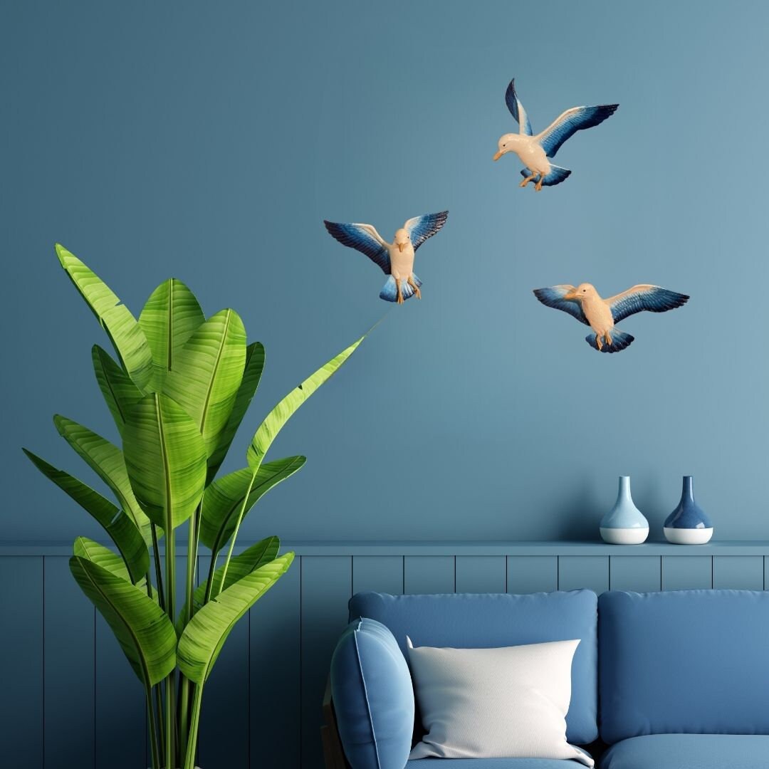 Seagulls Wall Decor, Seagull Bird Wall Art, Handmade Wall Art, Handmade ...