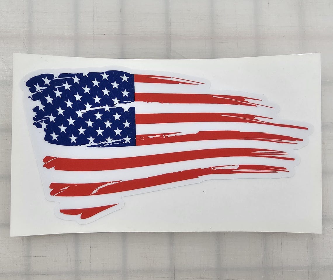 Waving American Flag Decals/stickers - Etsy