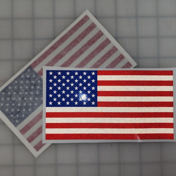 Reflective Us Flag Bumper Decal - Etsy