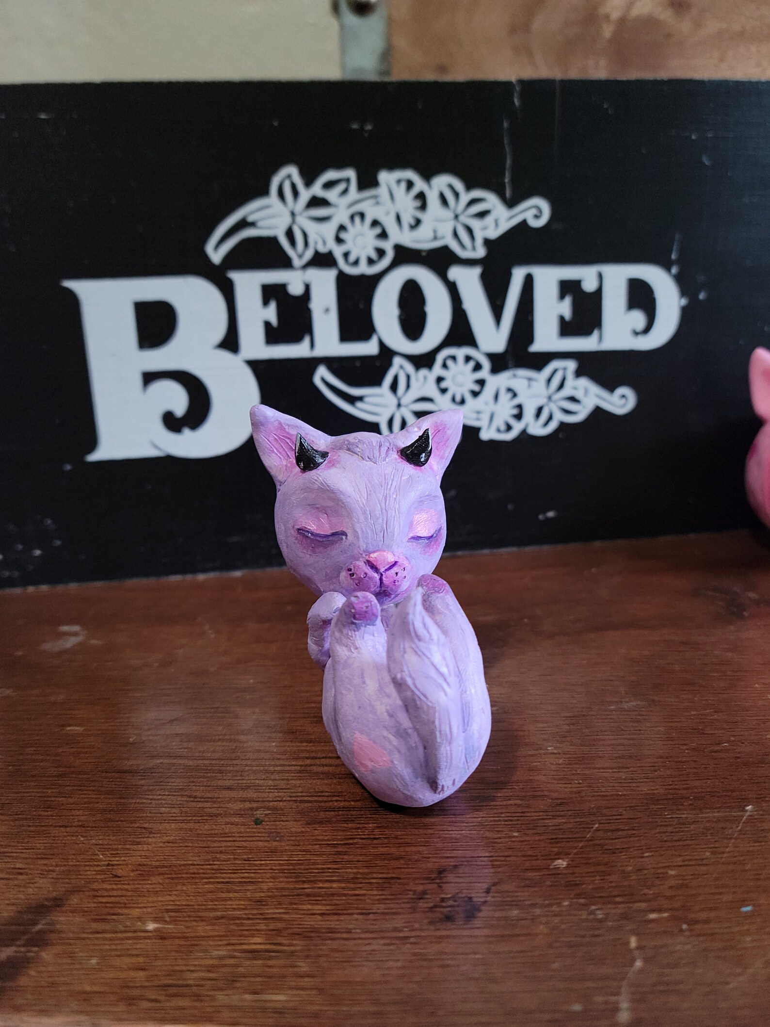 Valentines Cat -purple, Evil Kitty, Cat With Horns, Creepy Cute ...