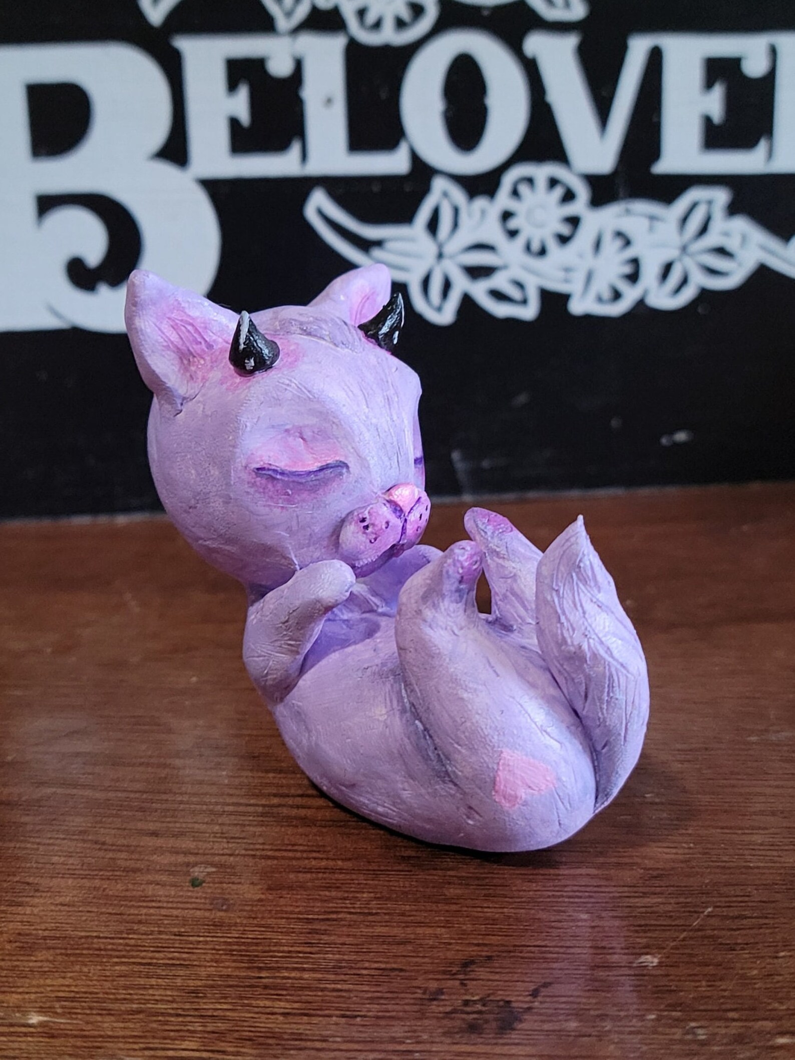 Valentines Cat -purple, Evil Kitty, Cat With Horns, Creepy Cute ...