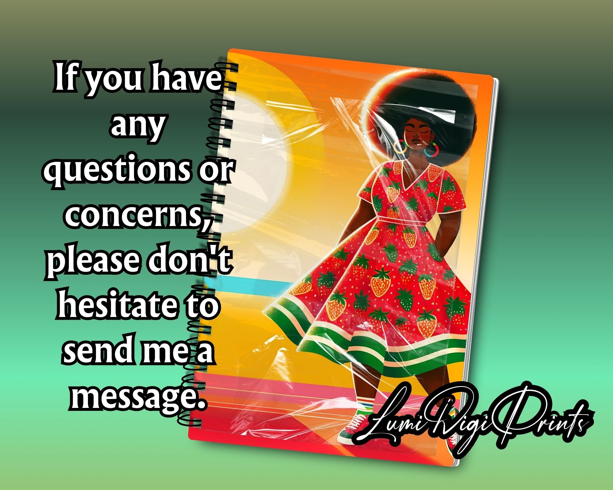 Beautiful Black Girl Printable Digital Notebook Covers, Editable ...