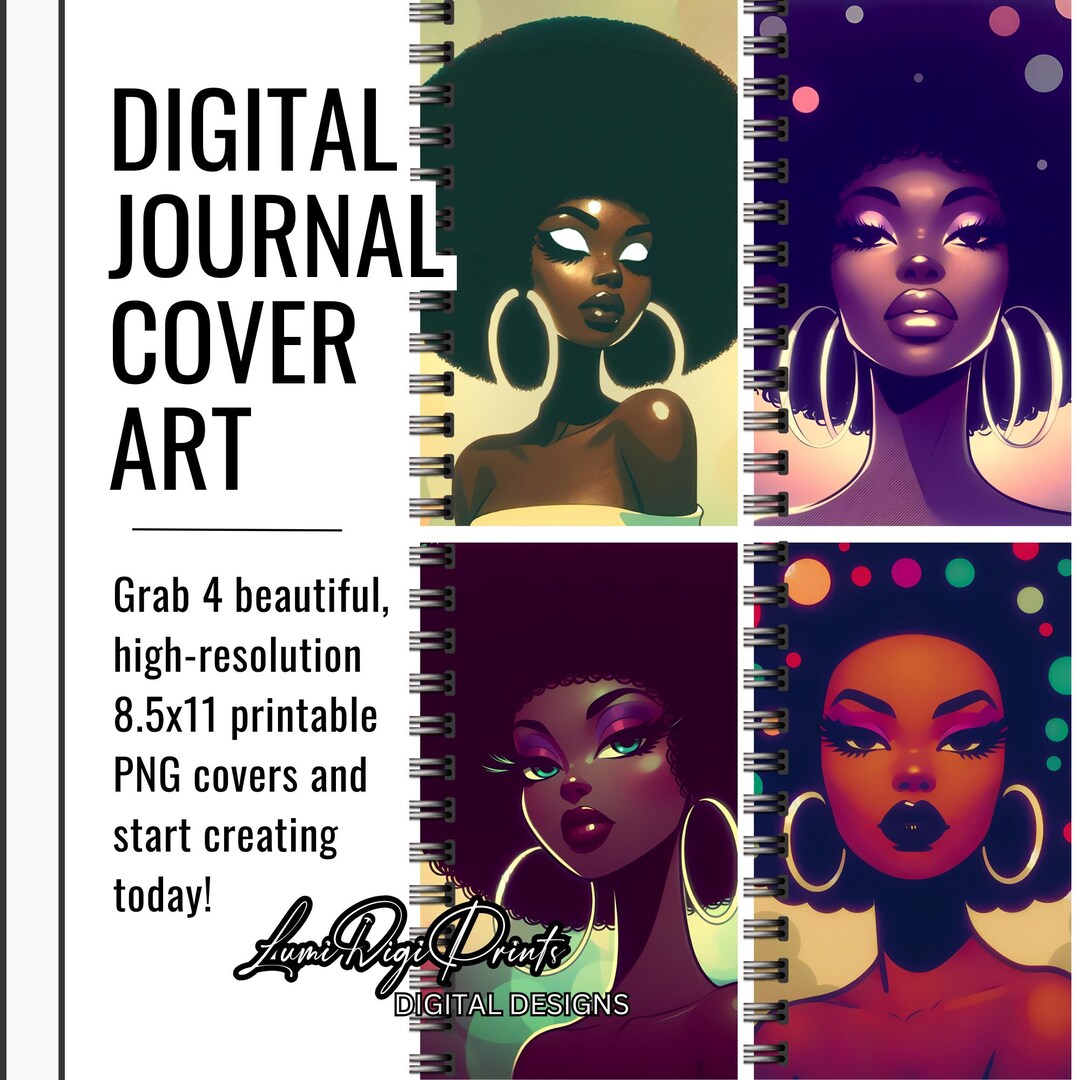Printable Binder Notebook Cover Art for Students, 70s Theme Digital ...