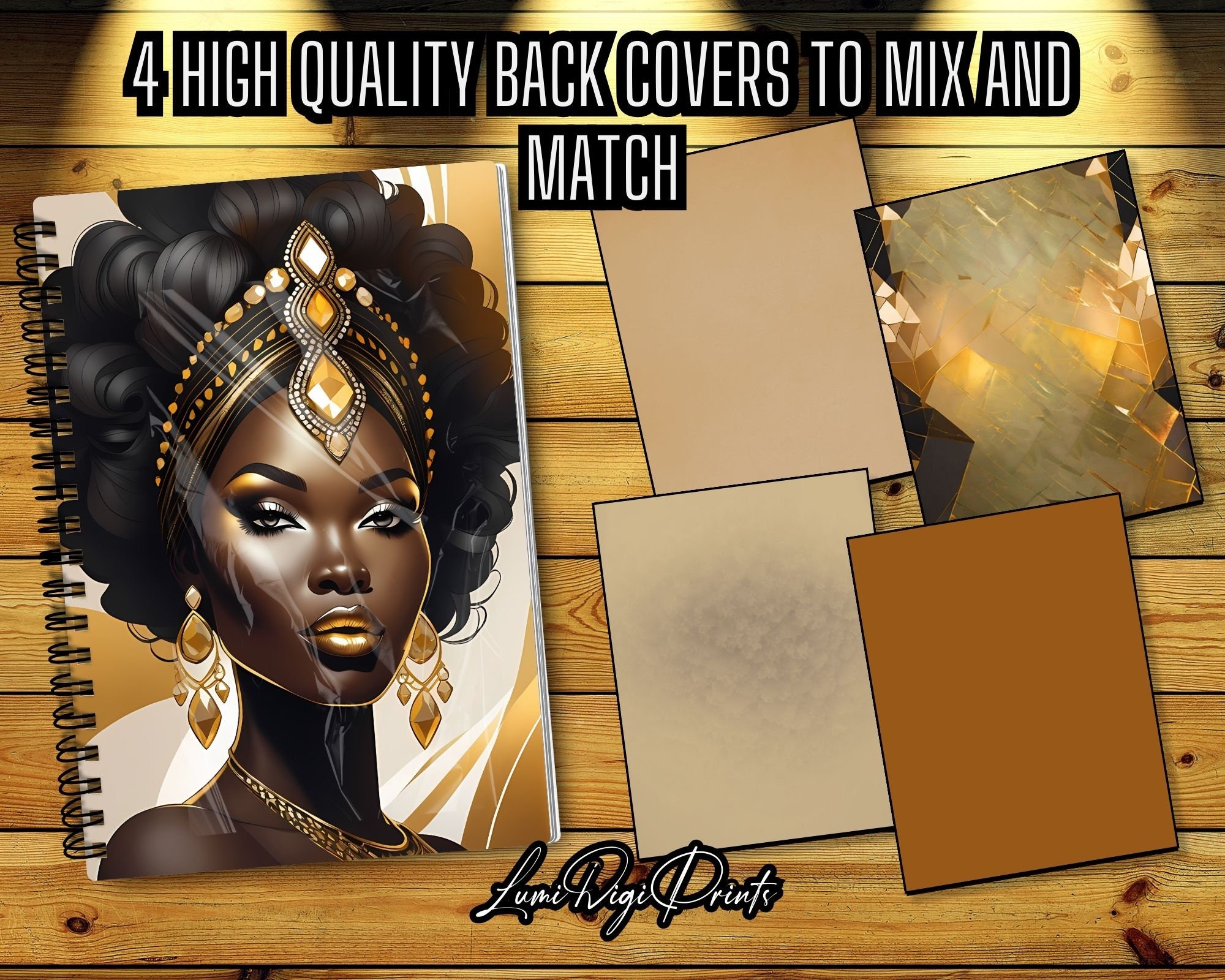 Chic Black Girl Printable Journal Covers, Editable Journal Covers ...