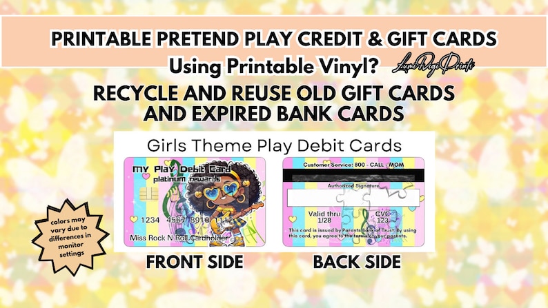 Printable Pretend Play Credit Debit Cards, Printable Play Bank Cards ...