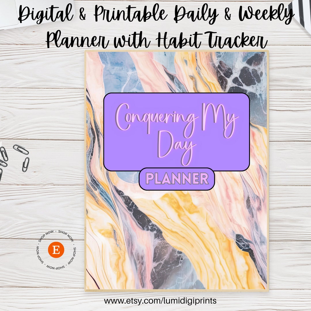 Conquering My Day Printable Hyperlinked Daily and Weekly Planner With ...