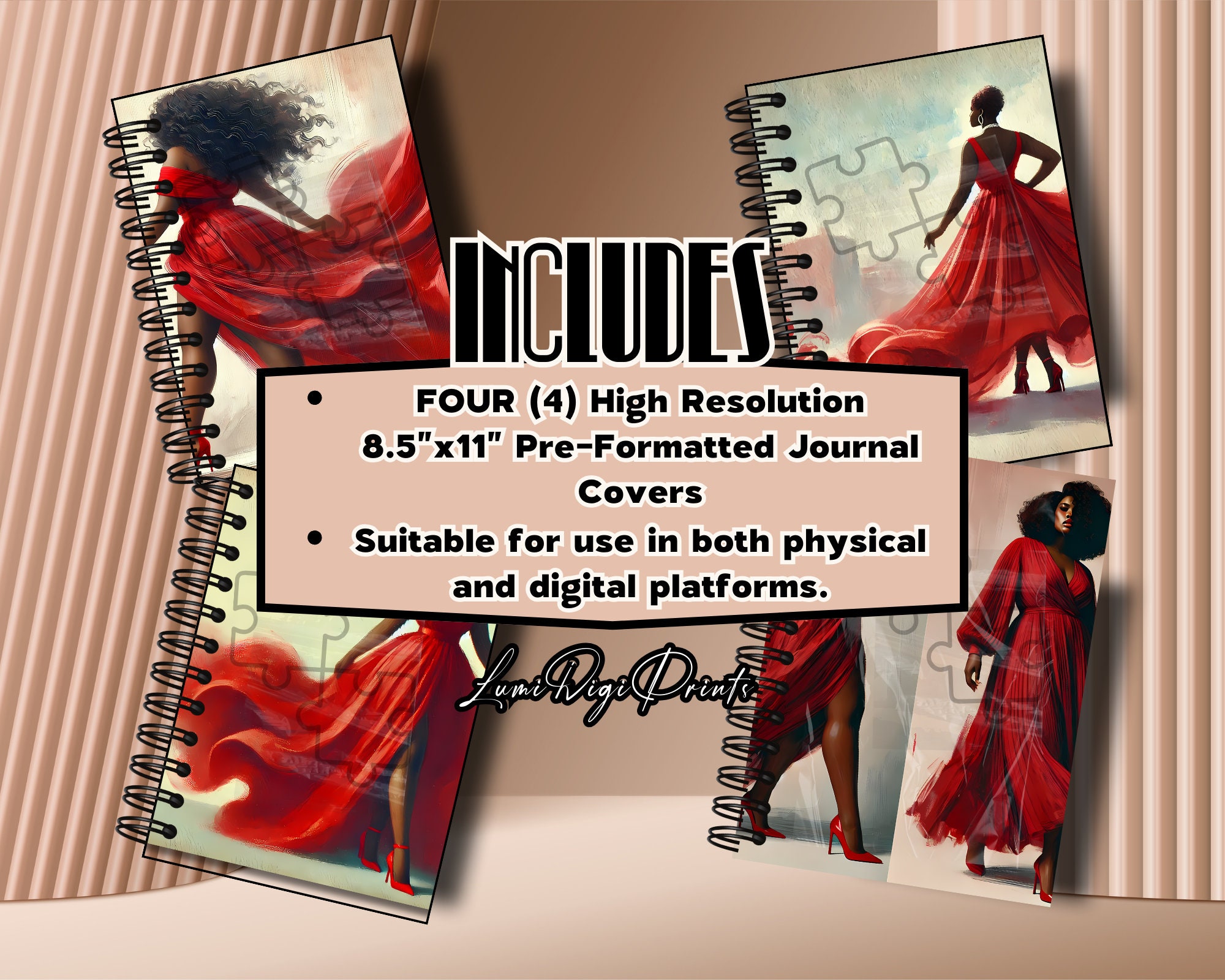 Beautiful Black Girl Printable Digital Notebook Covers, Editable ...