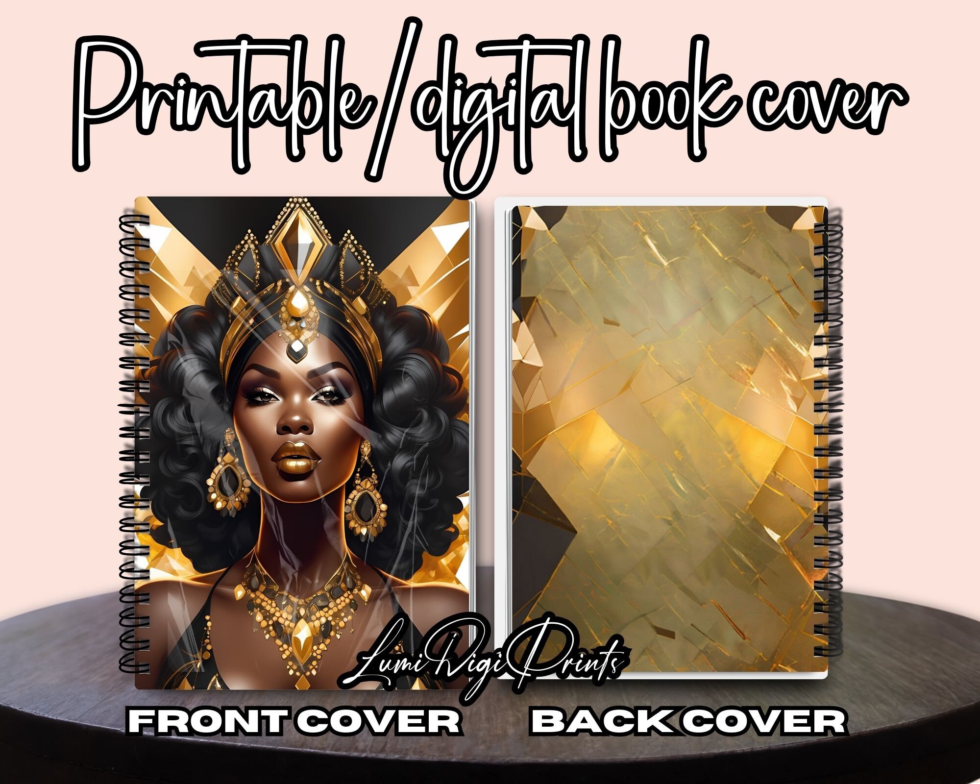 Chic Black Girl Printable Journal Covers, Editable Journal Covers ...