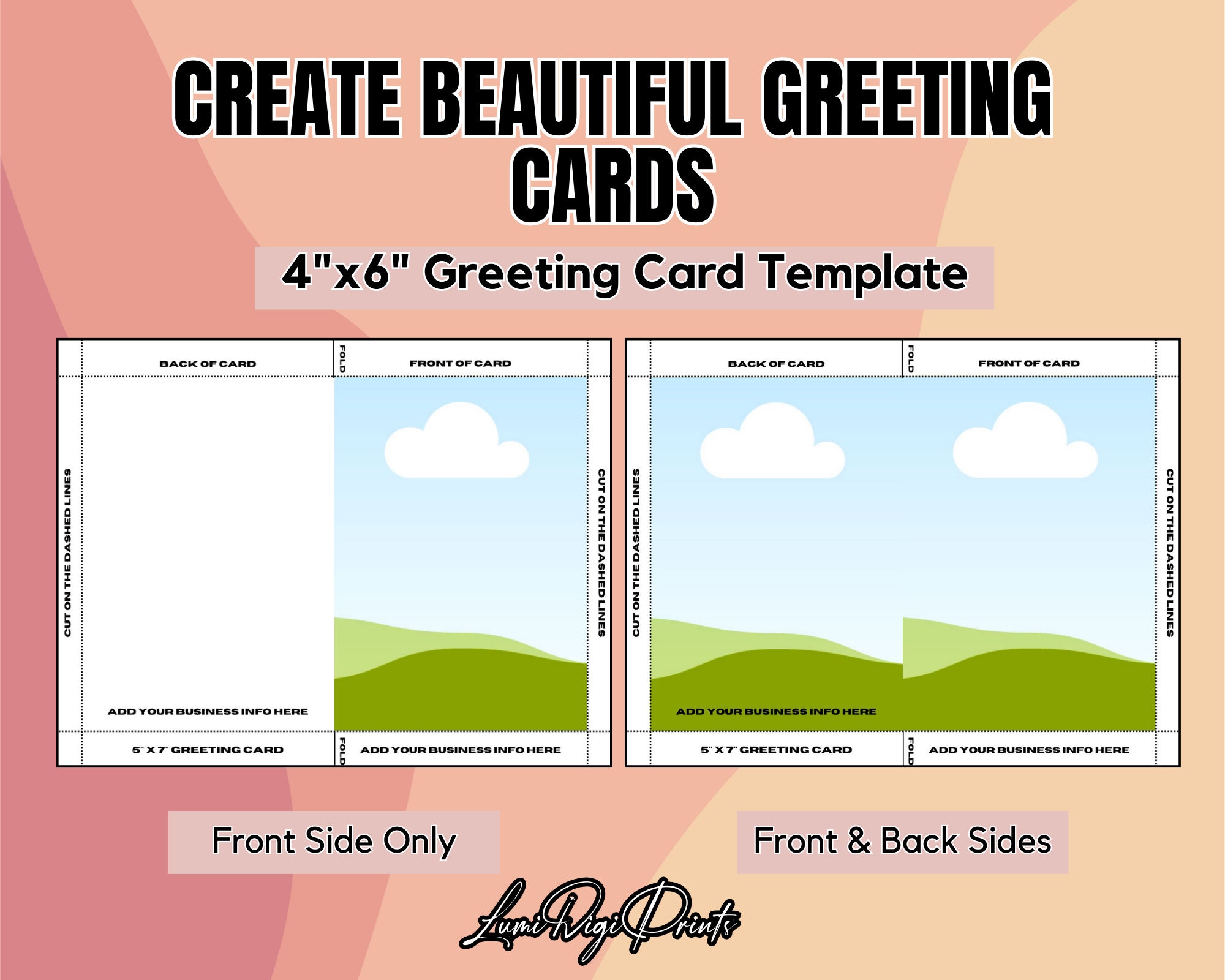 Canva Drag and Drop Card Templates, Editable Canva Templates, Printable ...