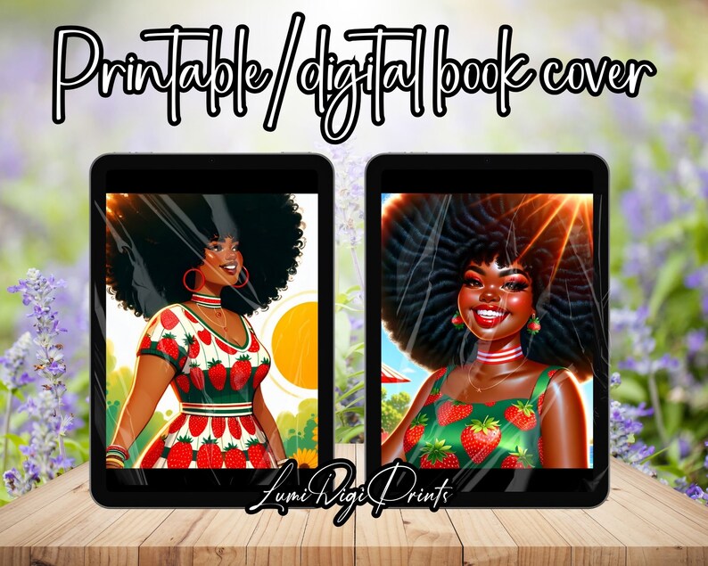 Beautiful Black Girl Printable Digital Notebook Covers, Editable ...