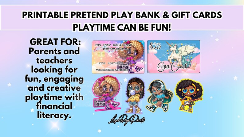 Printable Pretend Play Credit Debit Cards, Printable Play Bank Cards ...