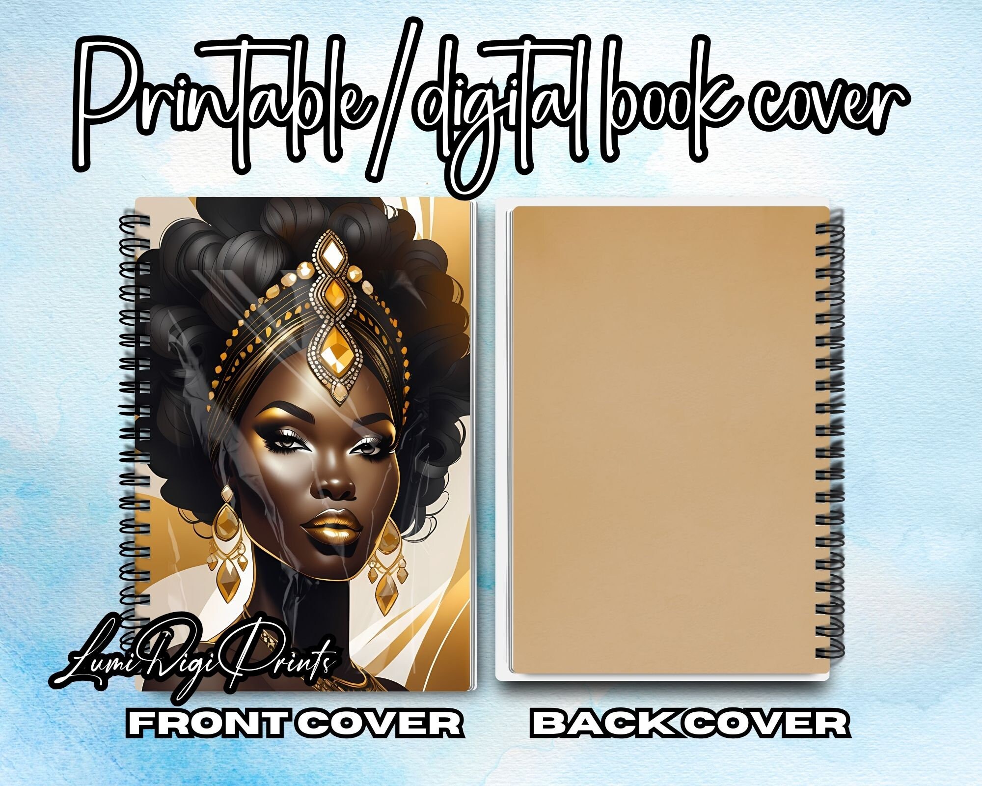 Chic Black Girl Printable Journal Covers, Editable Journal Covers ...