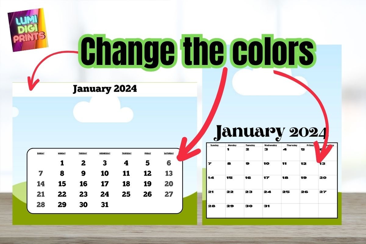 Canva Editable 2024 Calendar Frame Bundle Customizable - Etsy