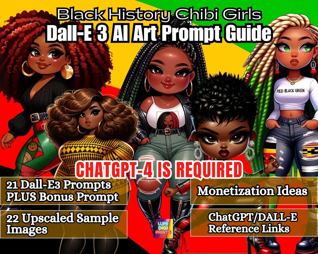 Chibi Black History Month Dall-e3 AI Art Prompt Guide, Dall-e3 ...