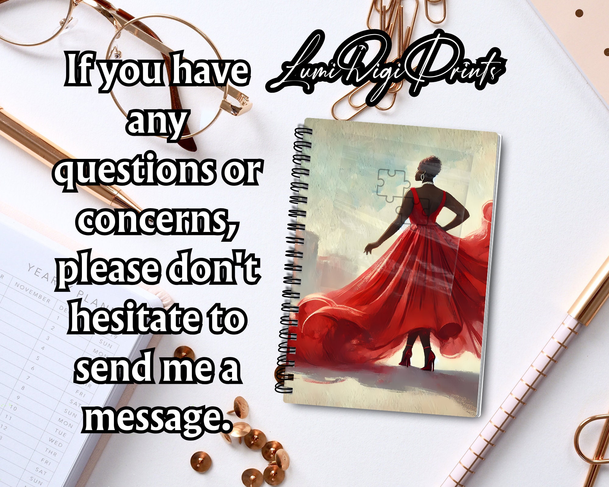 Beautiful Black Girl Printable Digital Notebook Covers, Editable ...