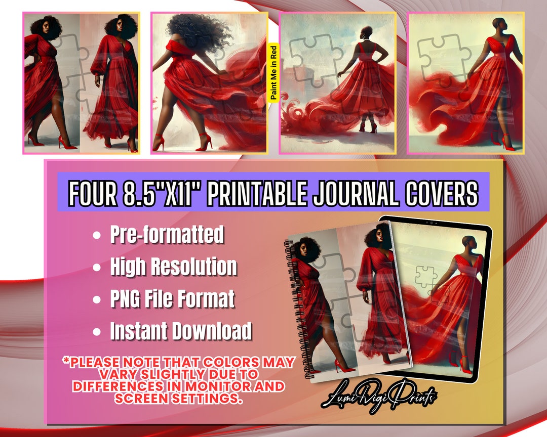 Beautiful Black Girl Printable Digital Notebook Covers, Editable ...