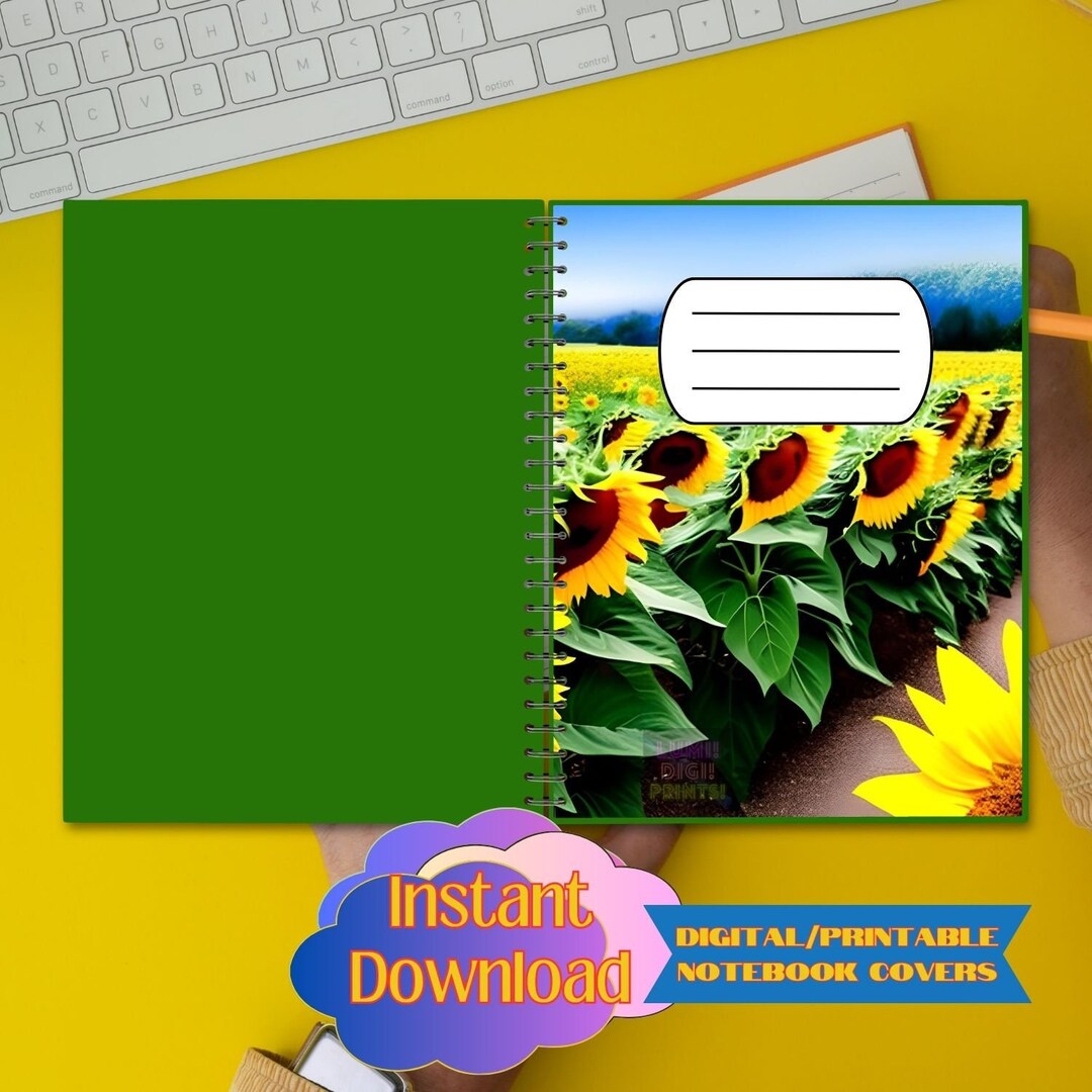 Printable 6x9 Notebook Covers for Spiral Notebook Cover Canva Editable ...