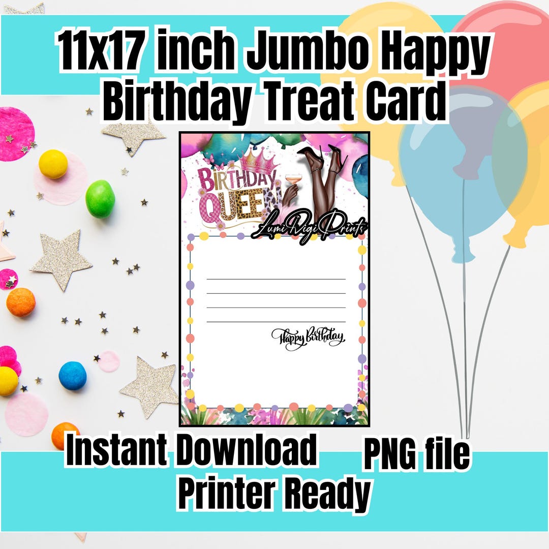 Jumbo Treat Card PNG, Happy Birthday Card, Printable Jumbo Treat Card ...