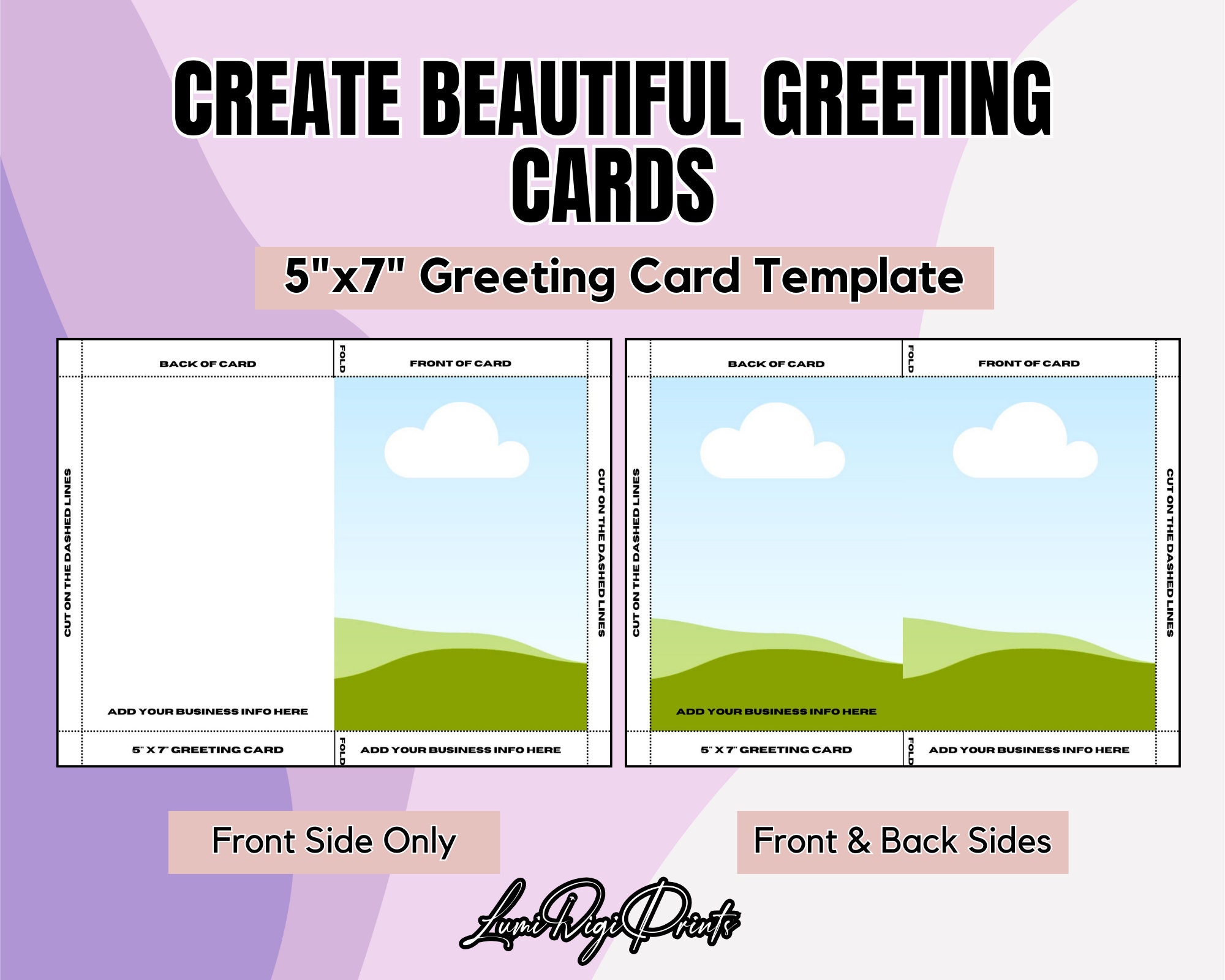 Canva Drag and Drop Card Templates, Editable Canva Templates, Printable ...