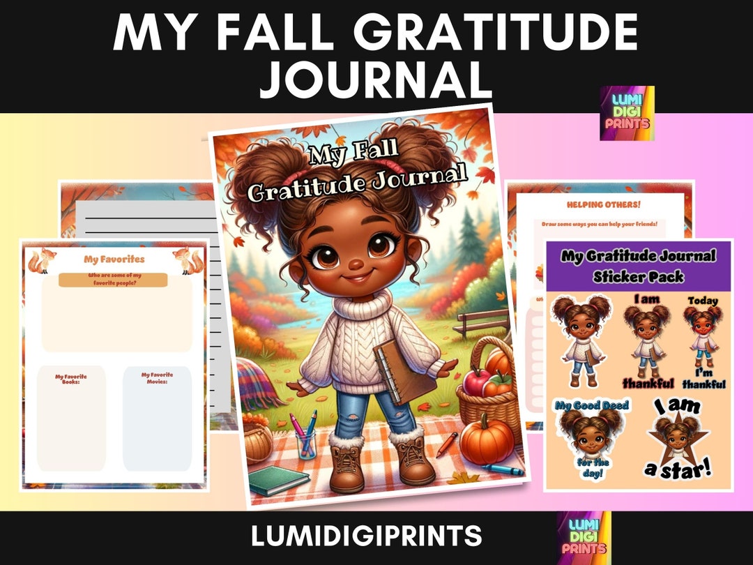 Gratitude Journal for Kids Printable Gratitude Journal for Black Girls ...