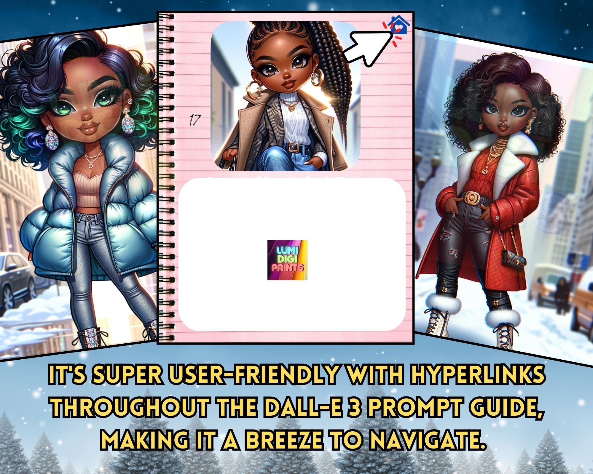 Cute Winter Glam Chibi Dolls - Your Ultimate Dall-e3 Art Prompt Guide ...