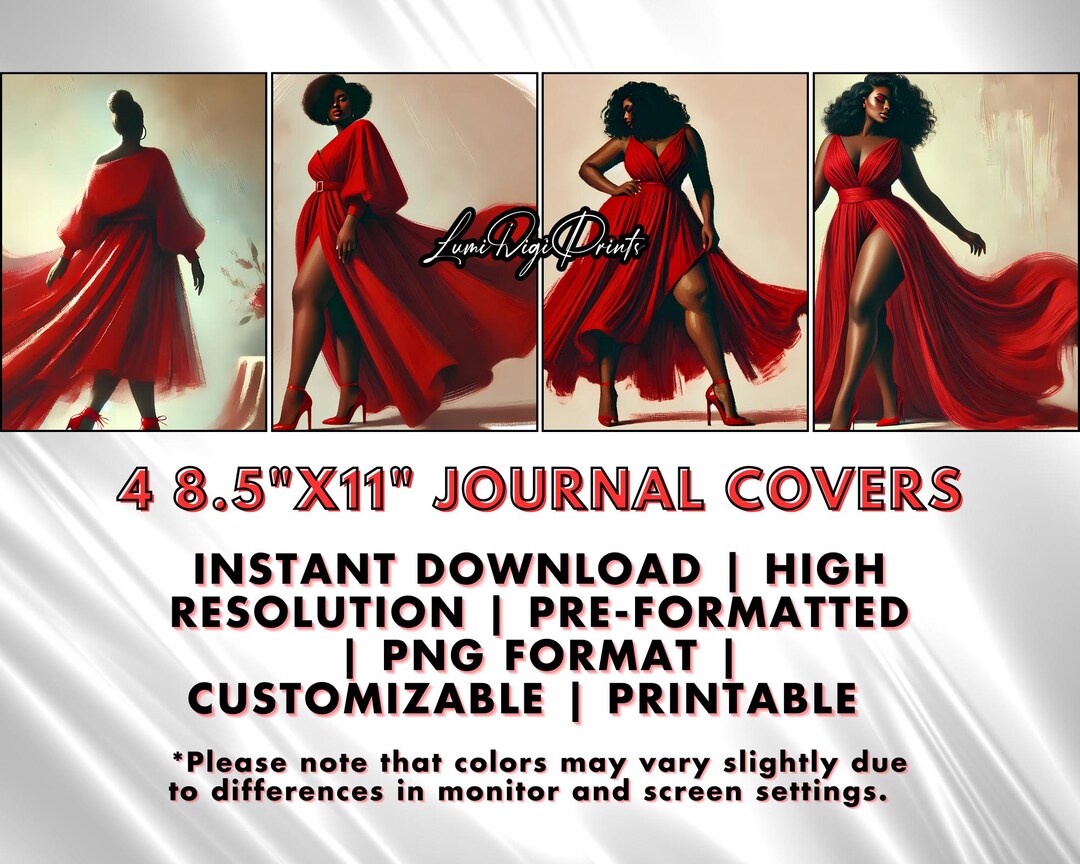 Beautiful Black Girl Printable Digital Notebook Covers, Editable ...