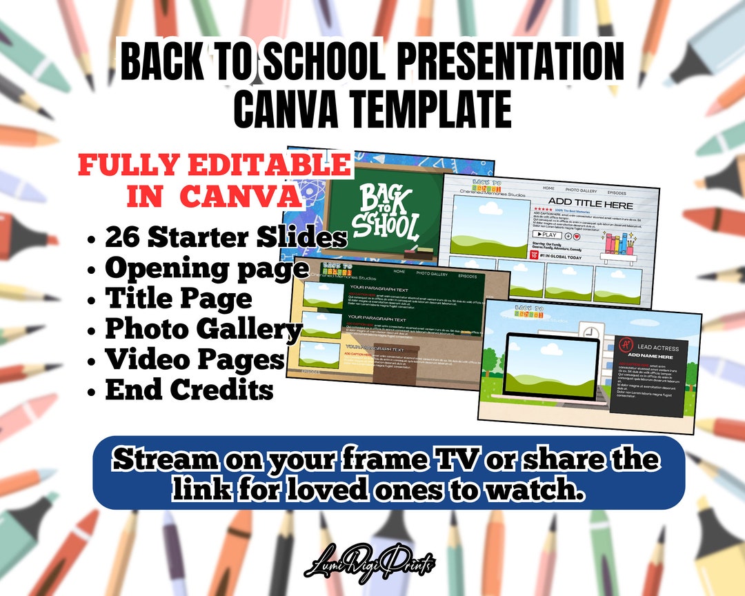 Editable Canva Back to School Presentation Template, Canva First Day of ...
