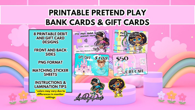 Printable Pretend Play Credit Debit Cards, Printable Play Bank Cards ...