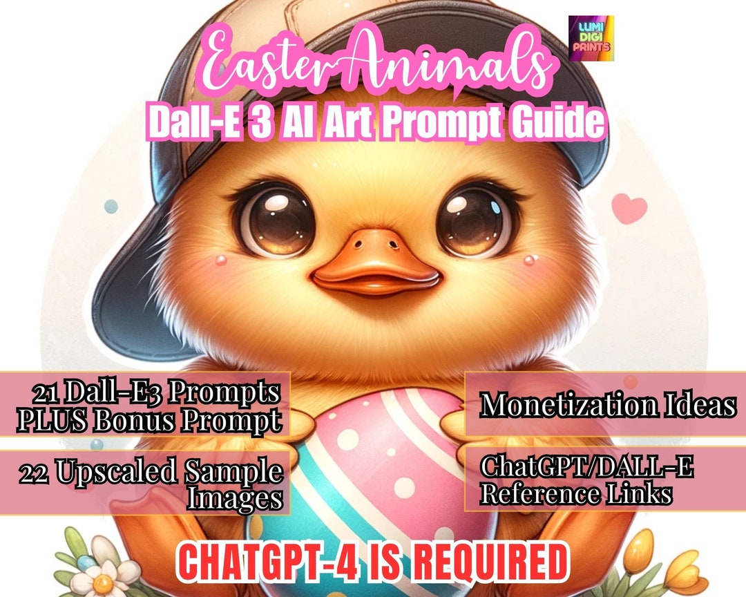 Cute Easter Dall-e3 AI Art Prompt Guide Easter Animals, Dall-e3 & Chatgpt V4 Ai Art Prompt Guide ...