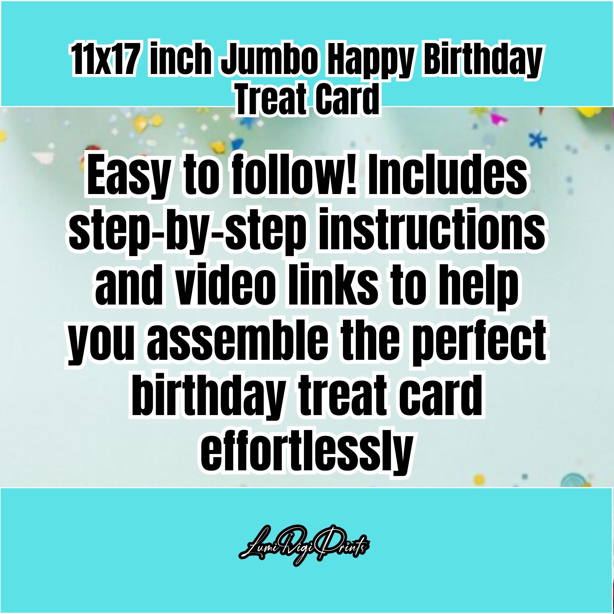 Jumbo Treat Card, Happy Birthday Card, Printable Jumbo Treat Card for ...