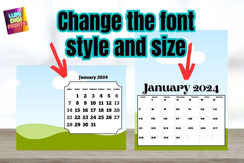 Canva Editable 2024 Calendar Frame Bundle Customizable - Etsy