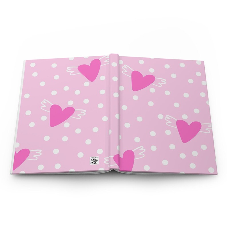 Pink Heart Polka Dot Journal: Matte Laminated Notebook, Daily Planner ...