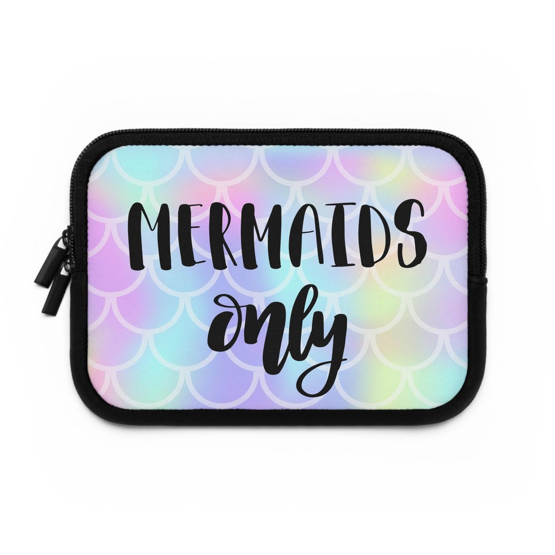 Mermaids Theme Laptop Sleeve- Mermaids Only Pastel Mermaid Scales ...