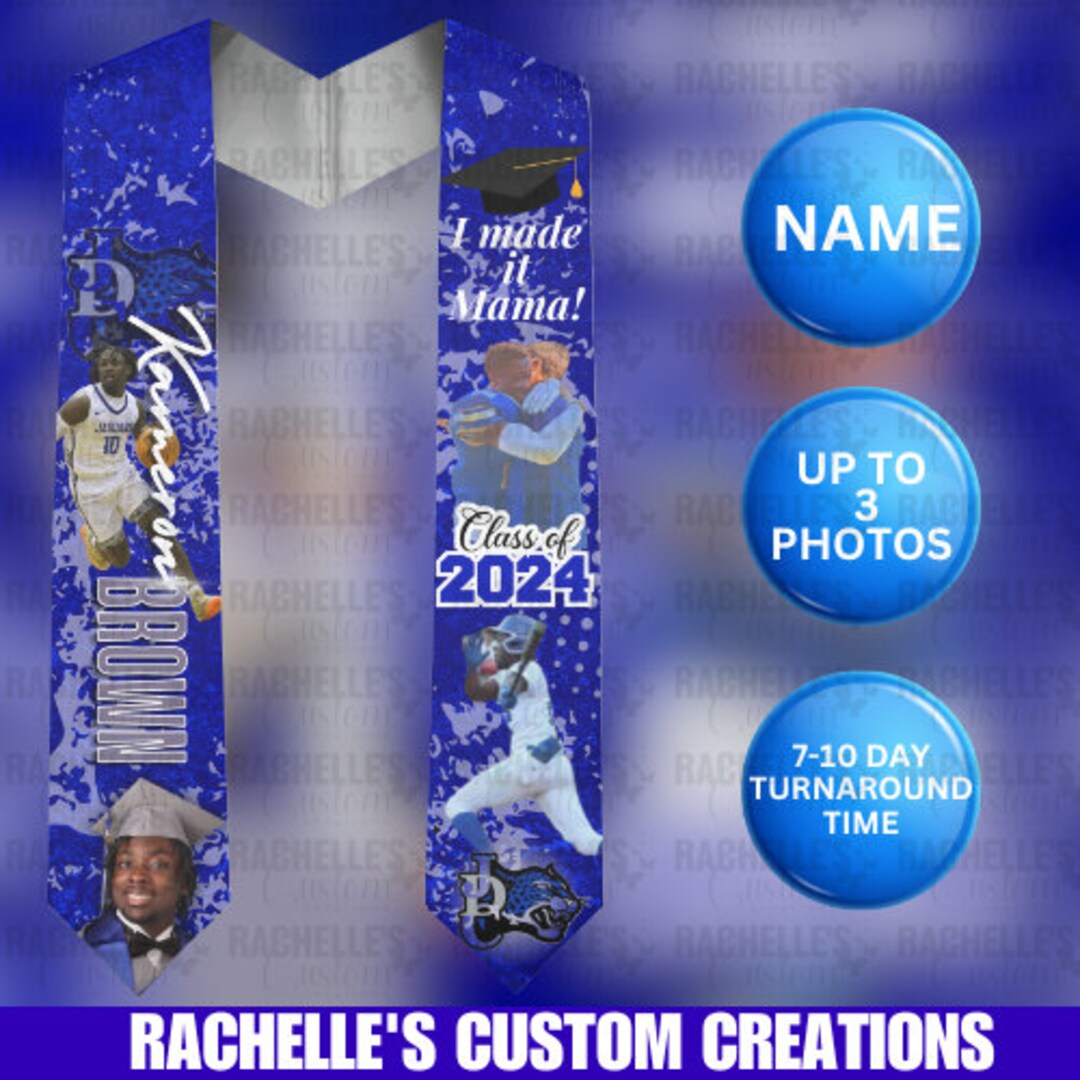 Graduation Stole, Graduation Sash, Class of 2024 Graduation Stole - Etsy