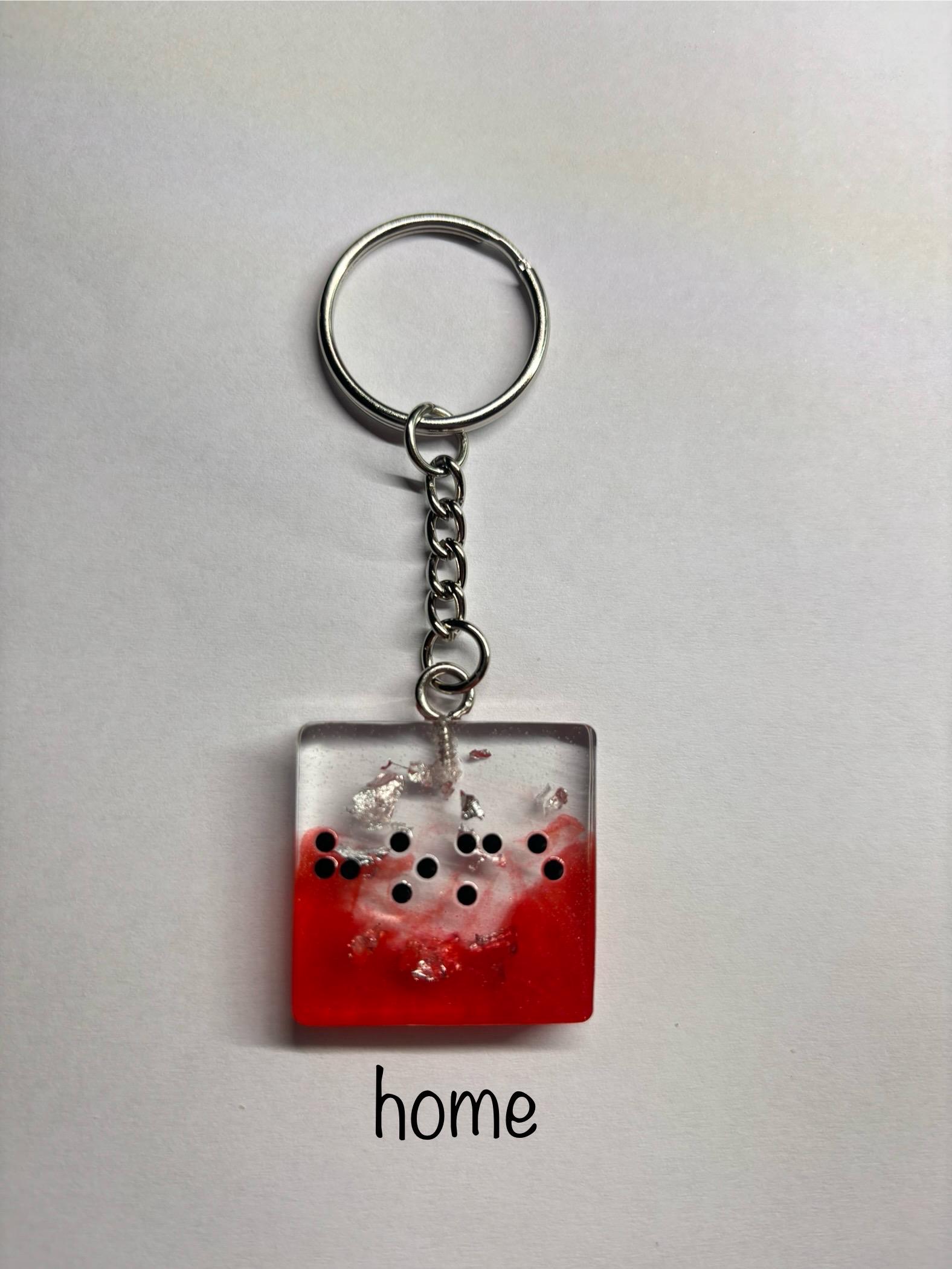 Braille Keychain “home” | Tactile Braille - Etsy