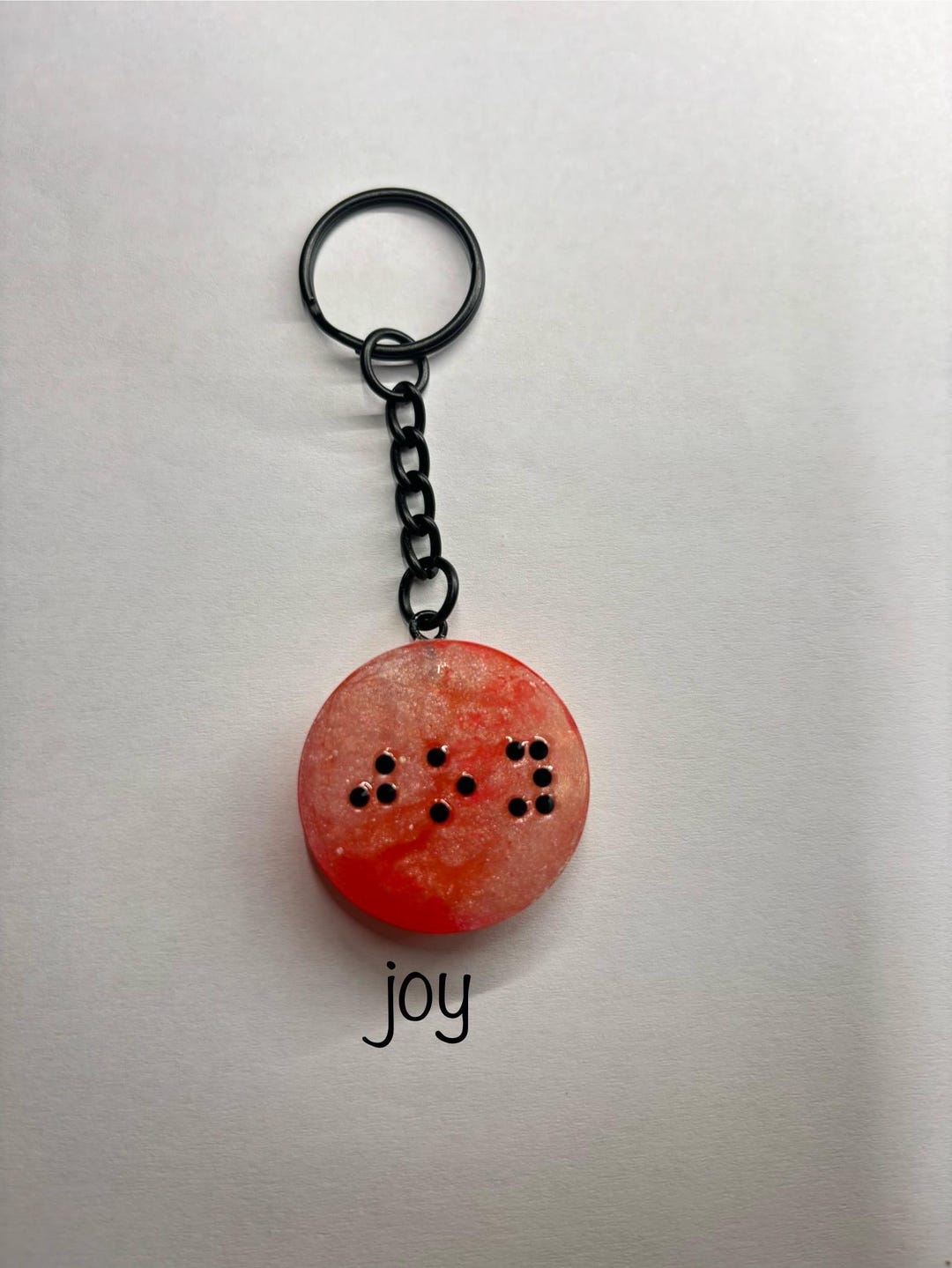 Braille Keychain BLACK FRIDAY SALE |”joy” | Tactile Braille | Circle - Etsy
