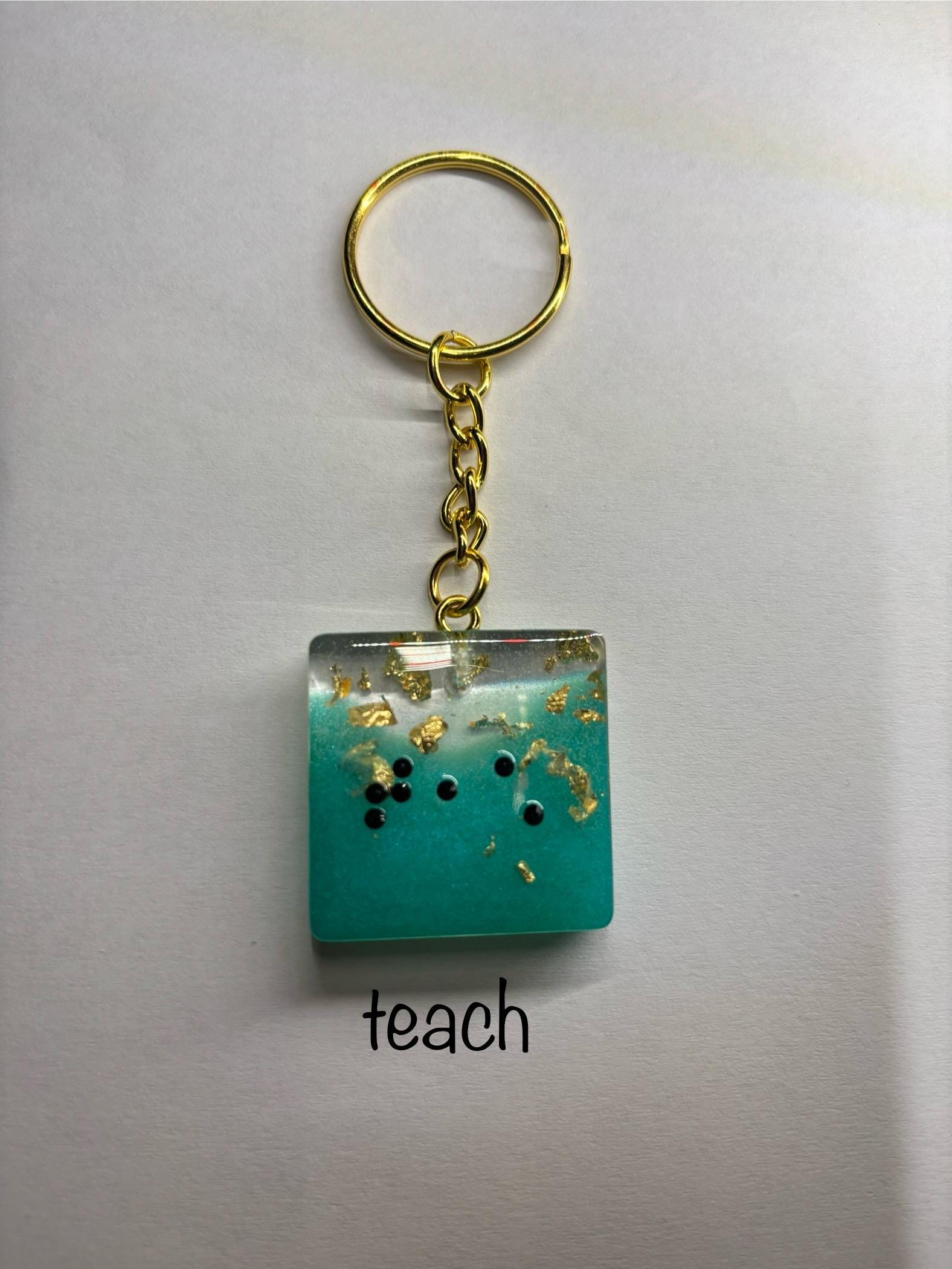 Braille Keychain “teach” | Tactile Braille - Etsy