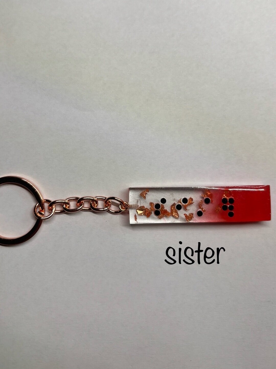 Braille Keychain “sister” | Tactile Braille - Etsy