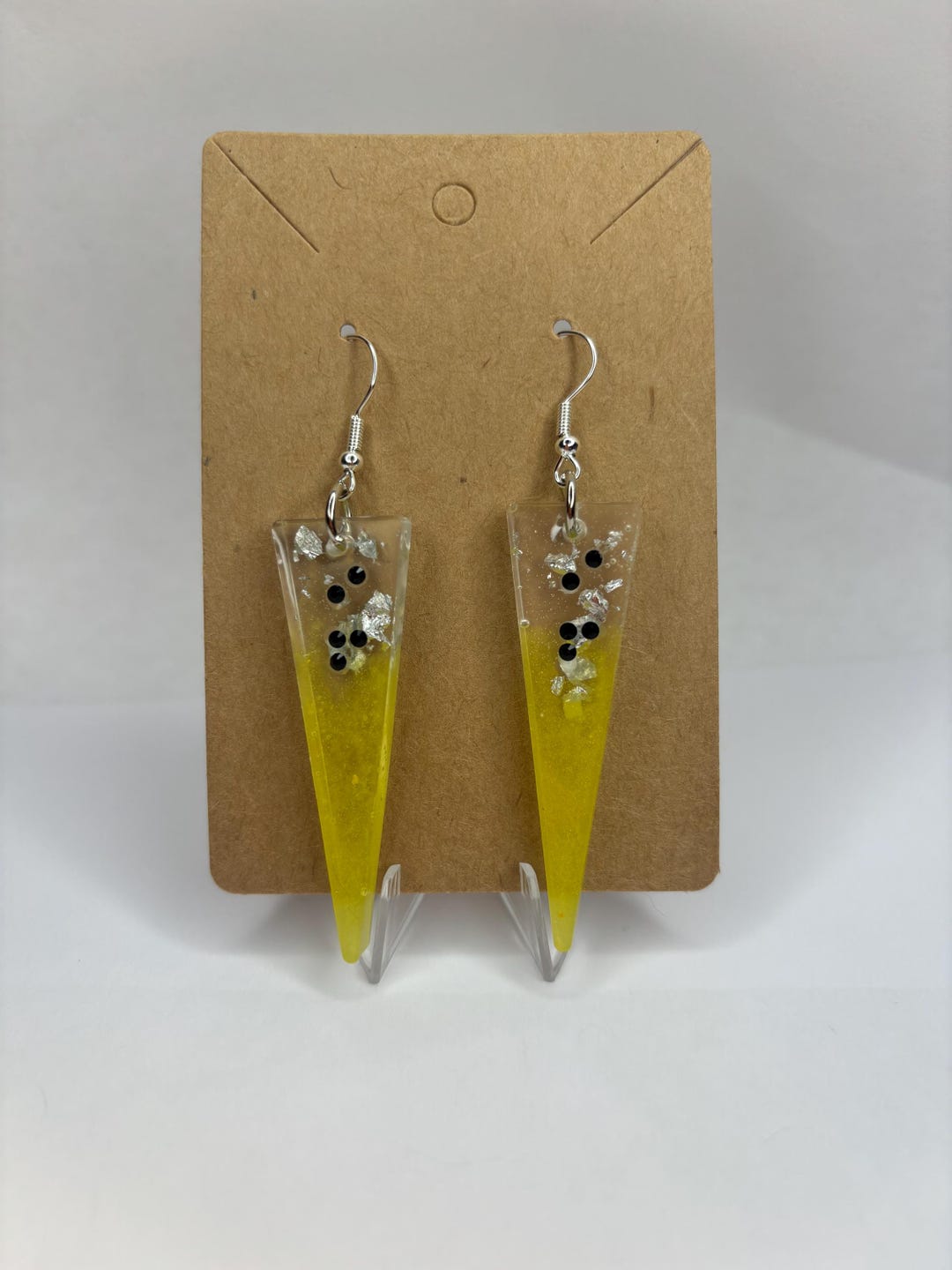 CUSTOM Braille Earrings | Large Triangle Shape - Etsy