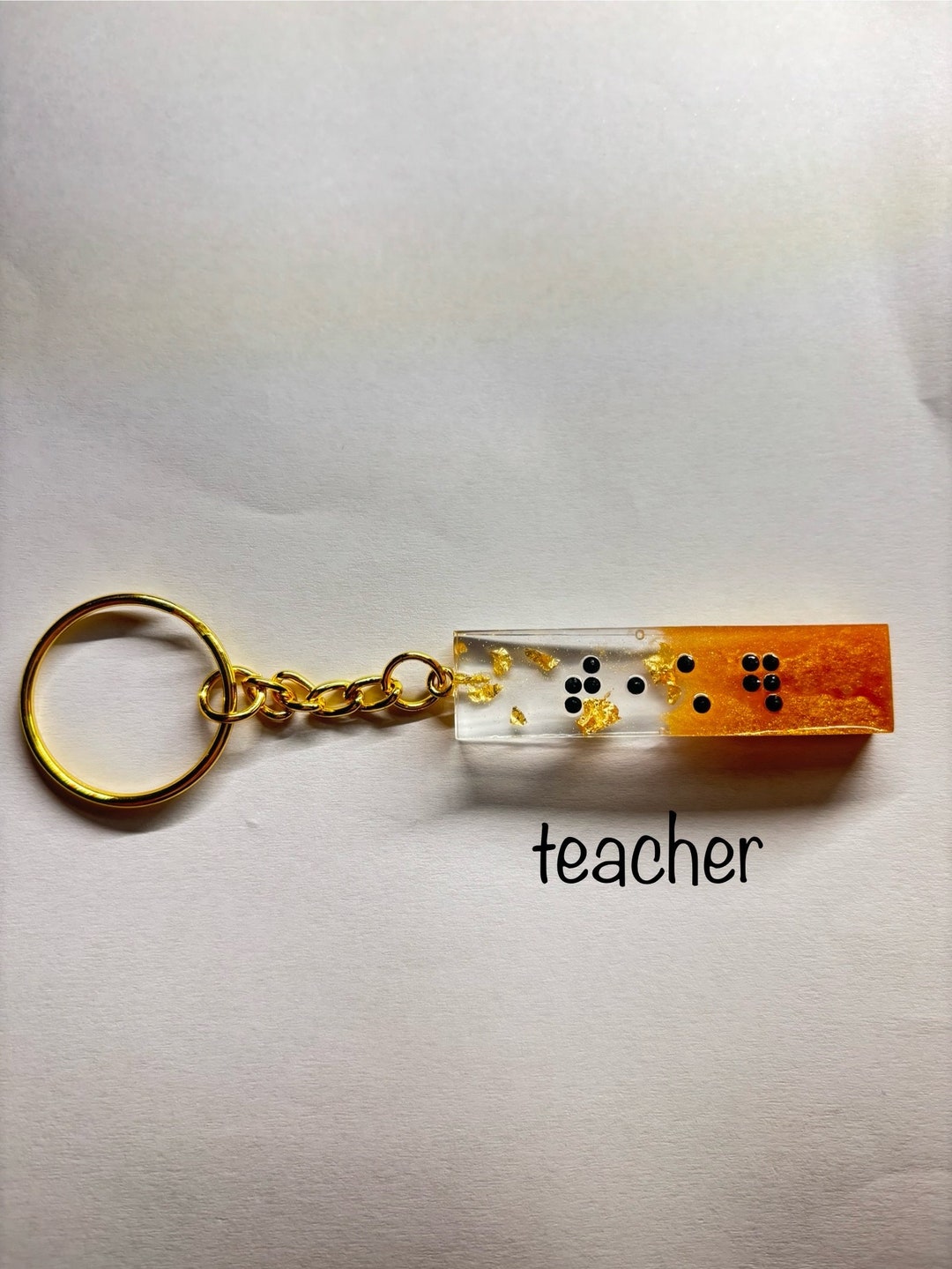 Braille Keychain “teacher” | Tactile Braille - Etsy