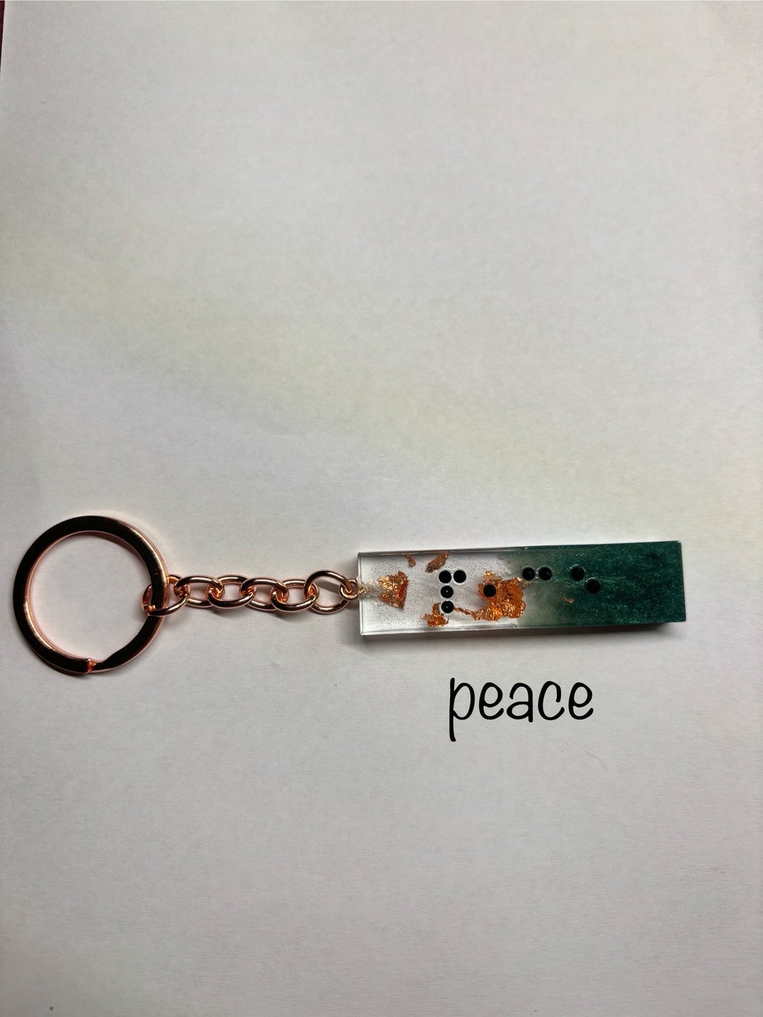 Braille Keychain peace Tactile Braille - Etsy
