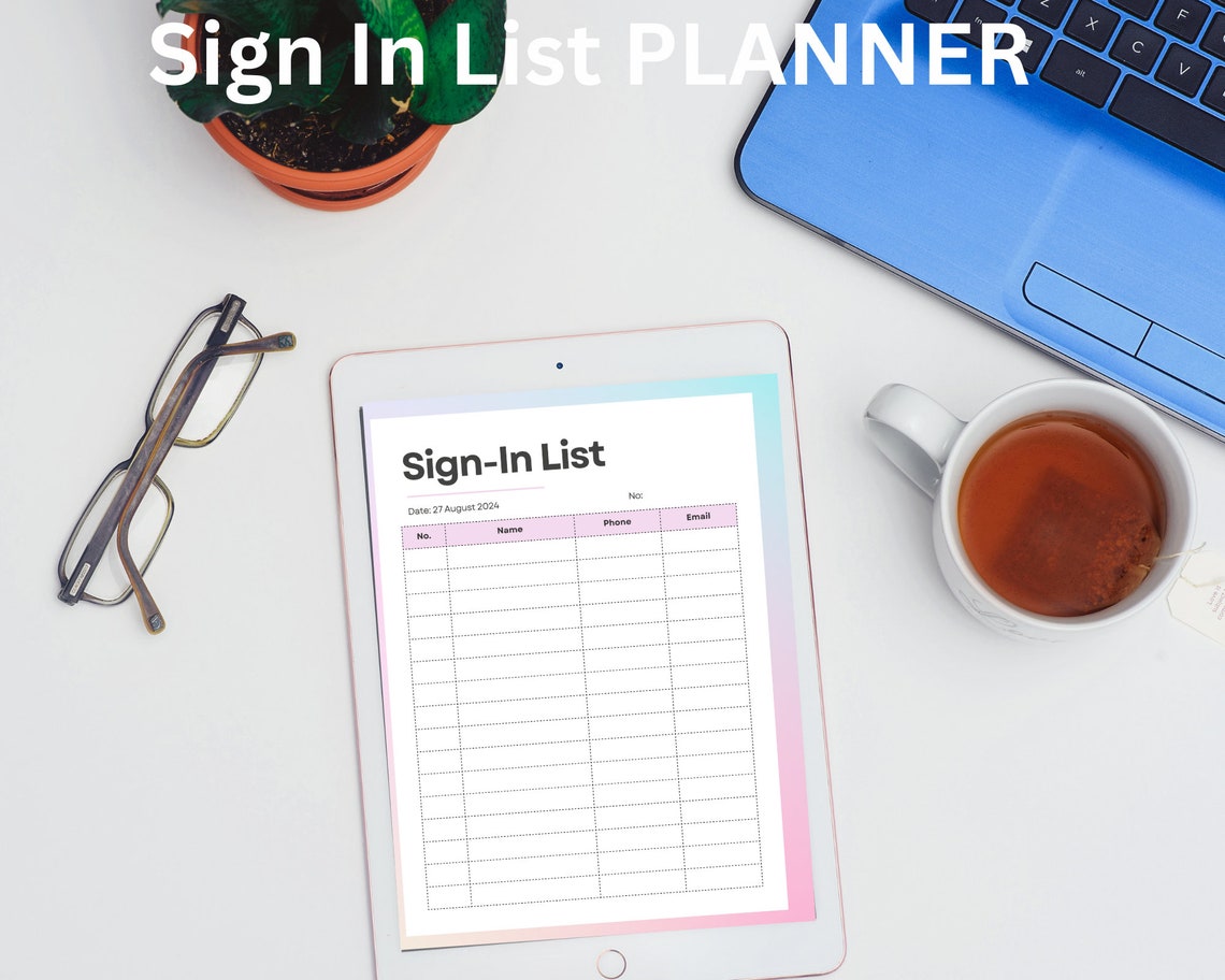 Sign up Sheet Printable Downloadable Event Sign up Sheet Digital ...