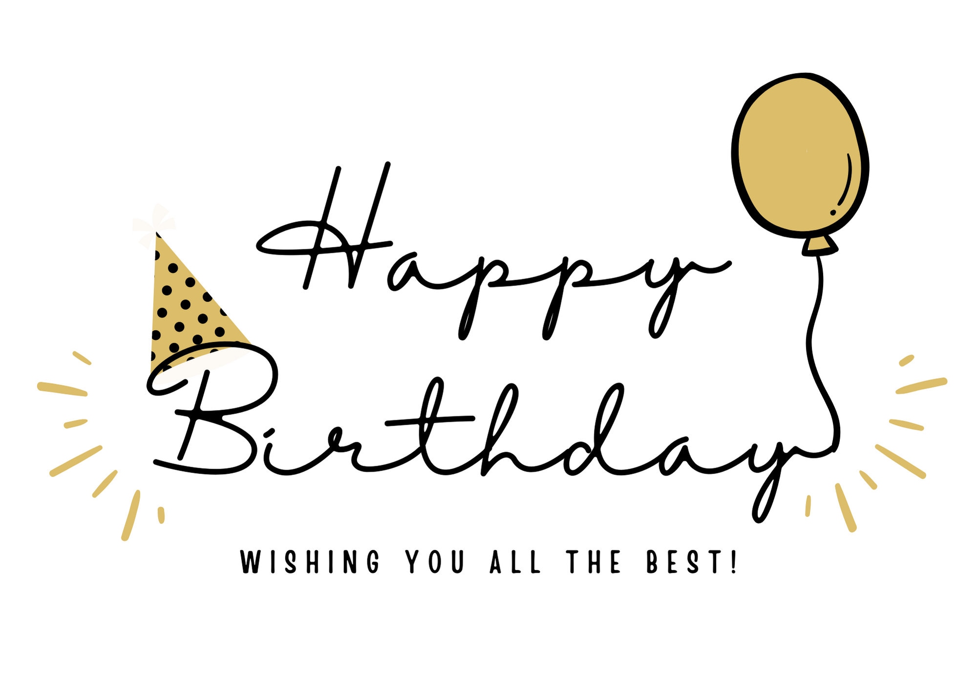 Happy Birthday Card Digital Download Printable Happy Bday Card, Blank ...