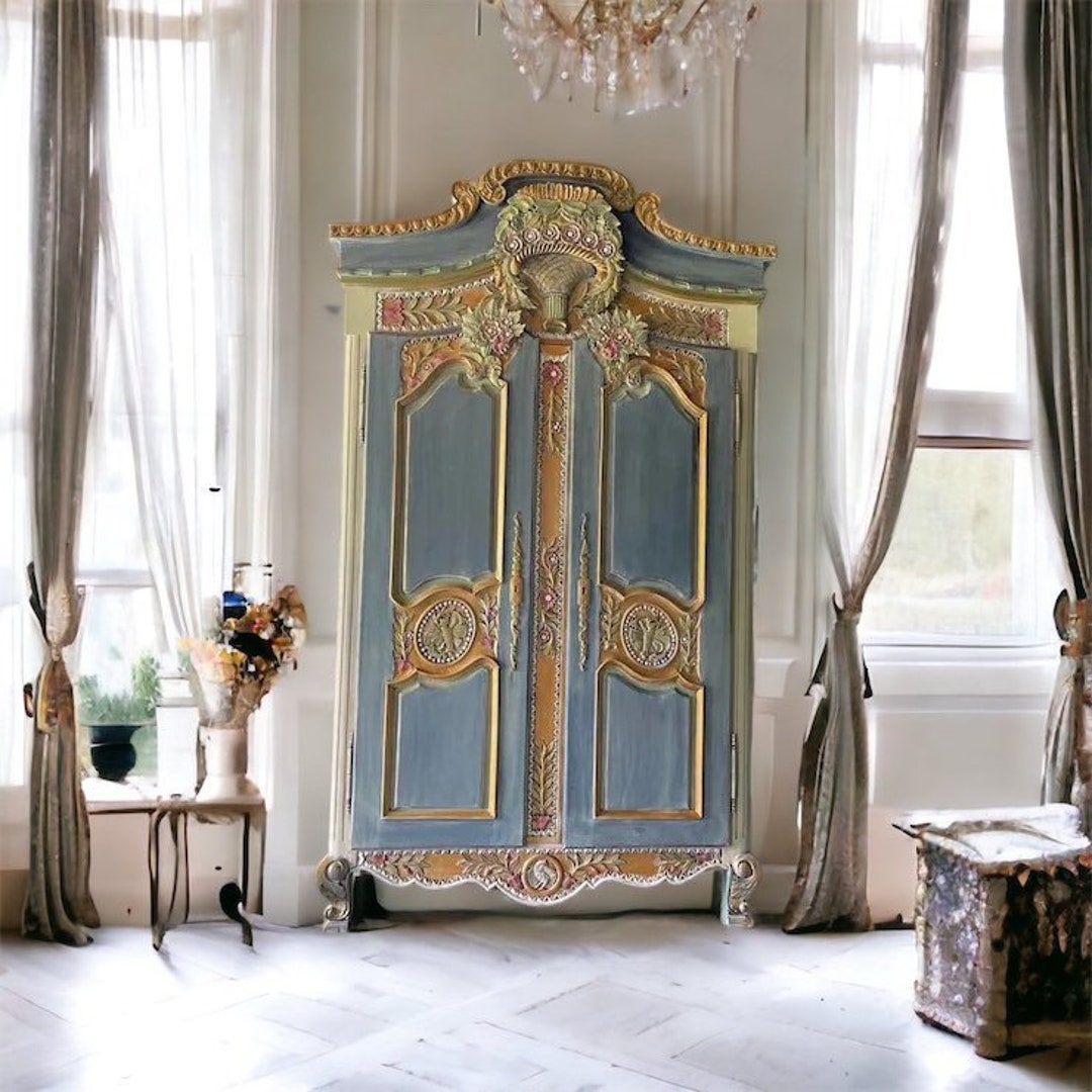 Custom Order Option: Exquisite Blue French Country Armoire Wardrobe - Etsy