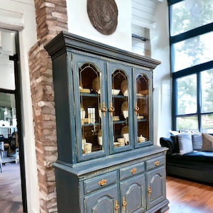 Custom Order Option: Vintage French Blue Hutch/buffet - Etsy